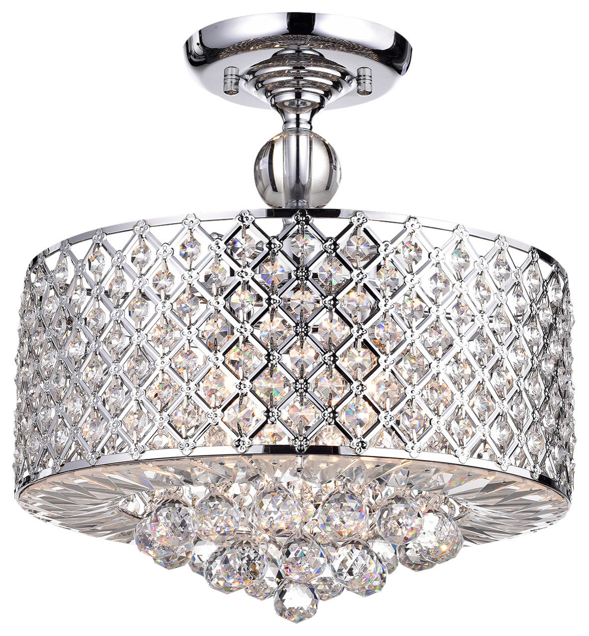 WAREHOUSE OF TIFFANY'S RL8189CH Jereon Chrome Cross Hatch Round Ceiling ...