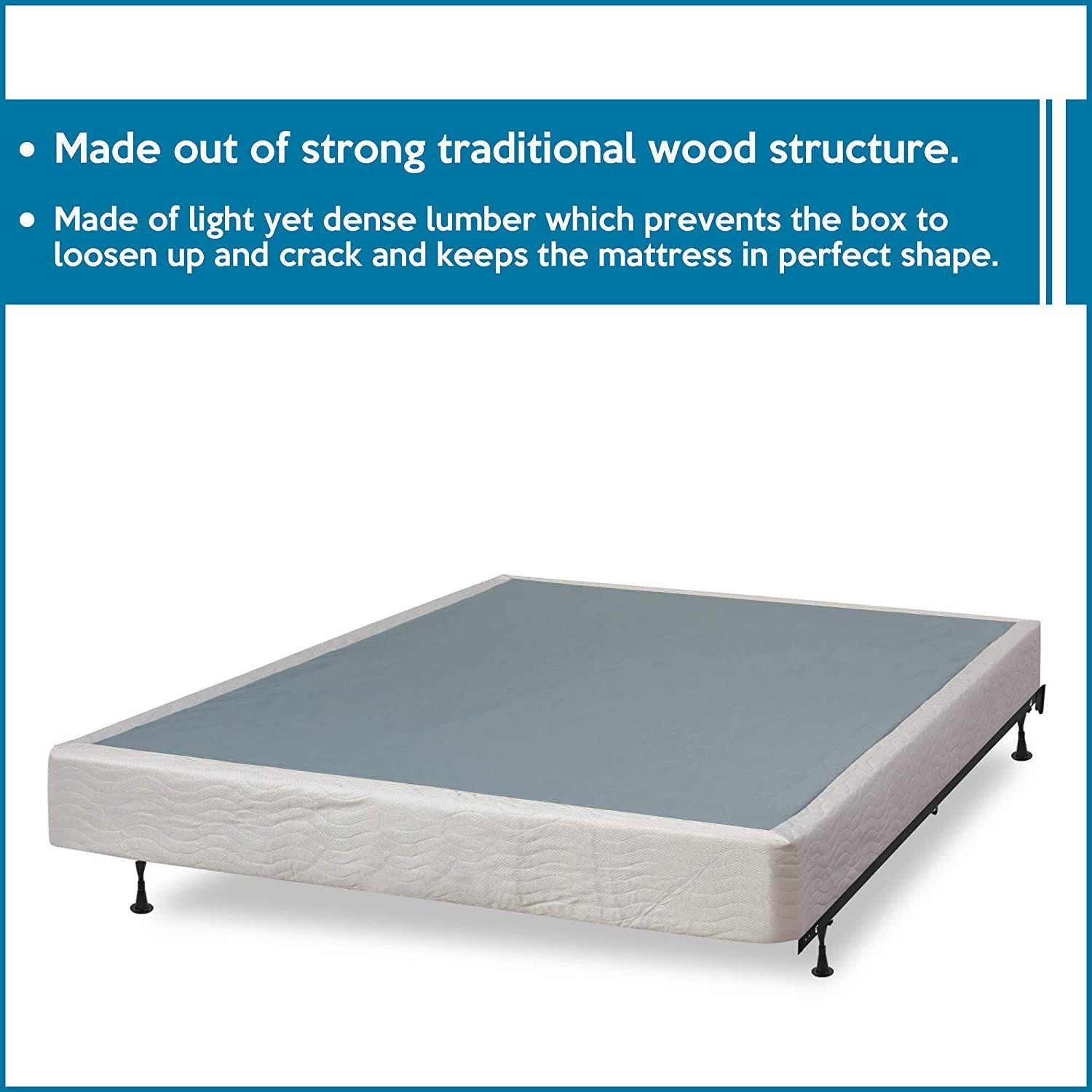 Mattress Foundation With Frame, Strong and Sturdy Support, King Size ...