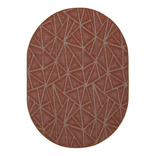 Furnish My Place Rust Solid Color Rug Made In Usa, 4' x 42' Oval ...