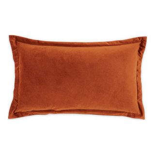 Conner 13"x22" Oblong Velvet Pillow, Set of 2, Paprika - Contemporary ...