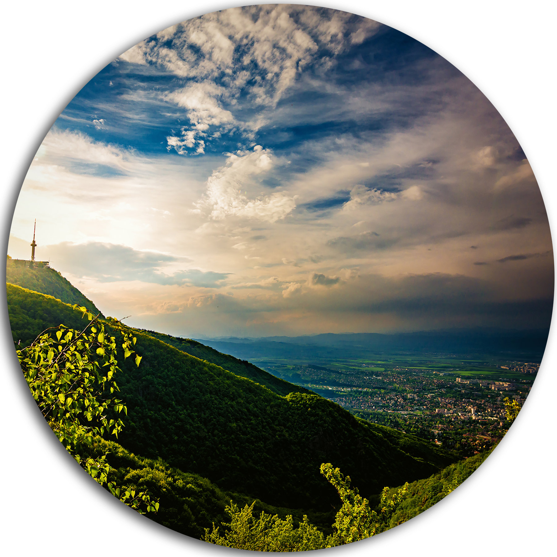 Vitosha Mountain Over Sofia Bulgaria, Landscape Round Wall Art, Disc of 23 inch - Contemporary ...