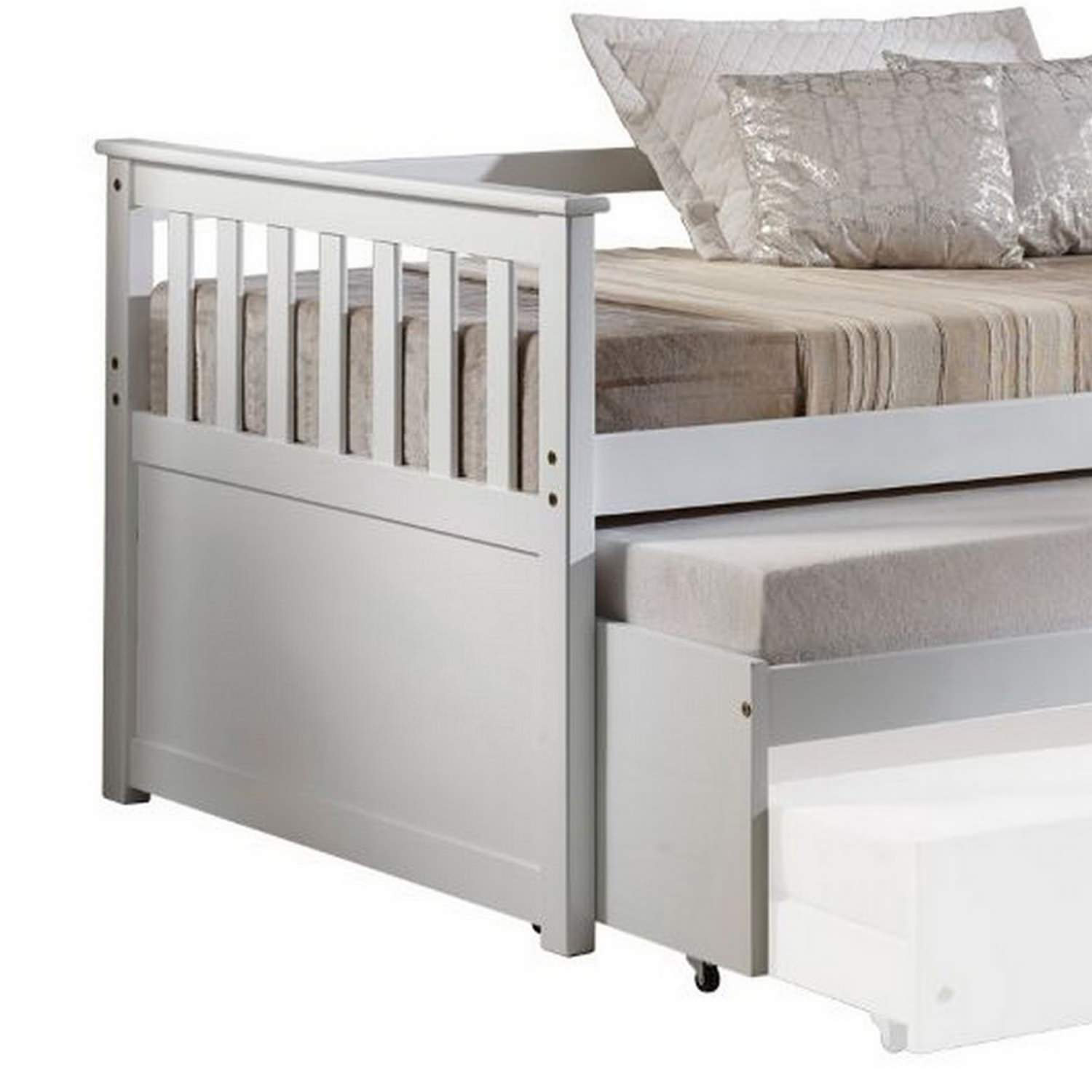 Benzara BM261735 Twin Pull Out and Daybed With Slatted Side Panels ...