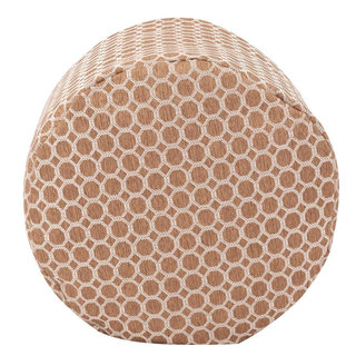 Elegant Gold Round Pouf Footrest, Polyester, Tall - Contemporary ...