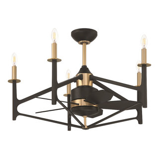 Craftmade 24" The Reserve 32 Ceiling Fan, Black/Brass/Black Blades ...