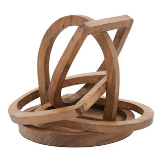 11" Wooden Links, Brown - Transitional - Decorative Objects And ...