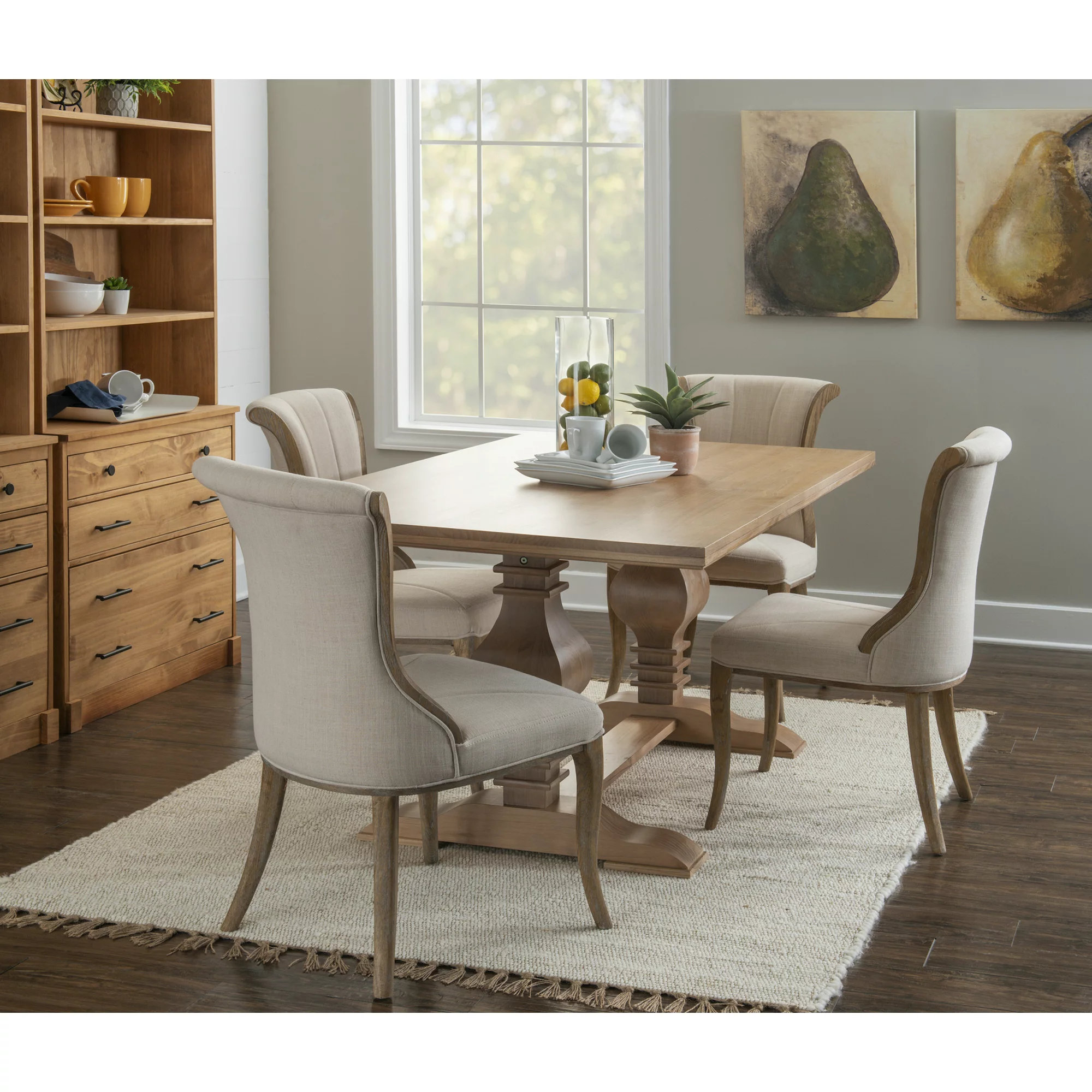 Traditional Dining Table, Double Pedestal Base With Large Tabletop ...