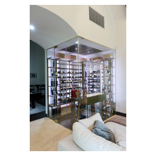 Corner Wine Room and Tasting Counter - Modern - Wine Cellar - Miami ...