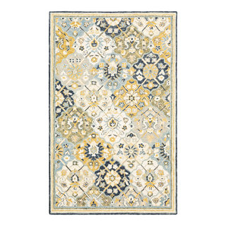 Oriental Weavers ALFRESCO 28406 Traditional Blue/ Gold Rectangle Area ...