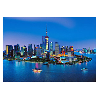 Shanghai Skyline Wall Mural DM135 - Contemporary - Wall Decals - by The ...