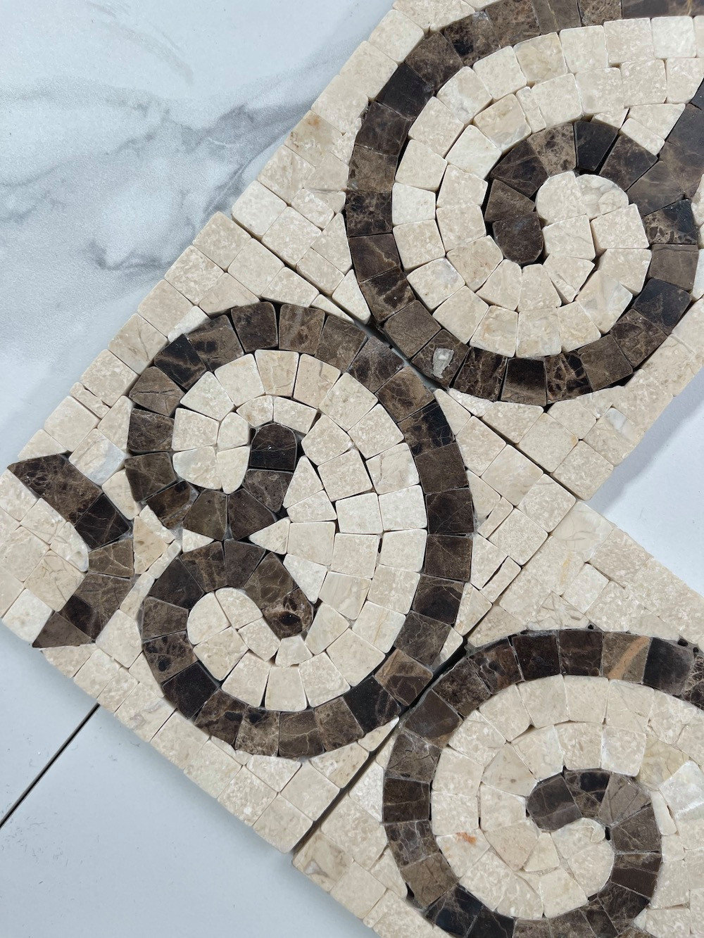 Marble Mosaic Border Bathroom Listello Tile Vine Crema 4x12 Polished, 1 ...
