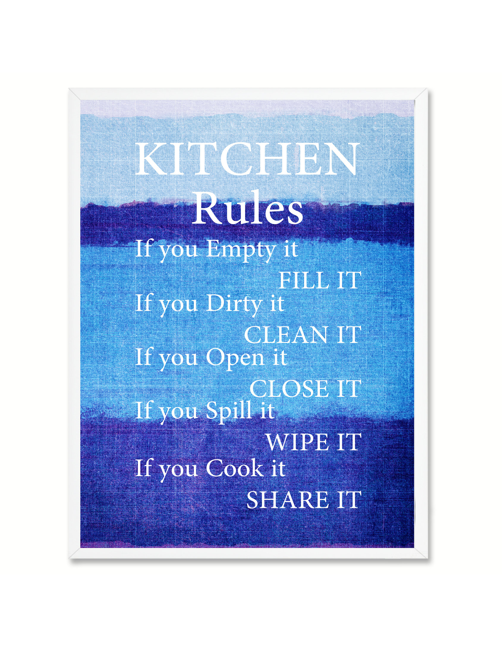 Kitchen Rules Motivation Quote, Canvas, Picture Frame, 13"x17 ...