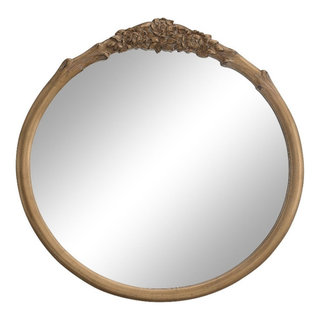 Pemberly Row Glass French Provincial Round Wall Floor Mirror in Vintage ...