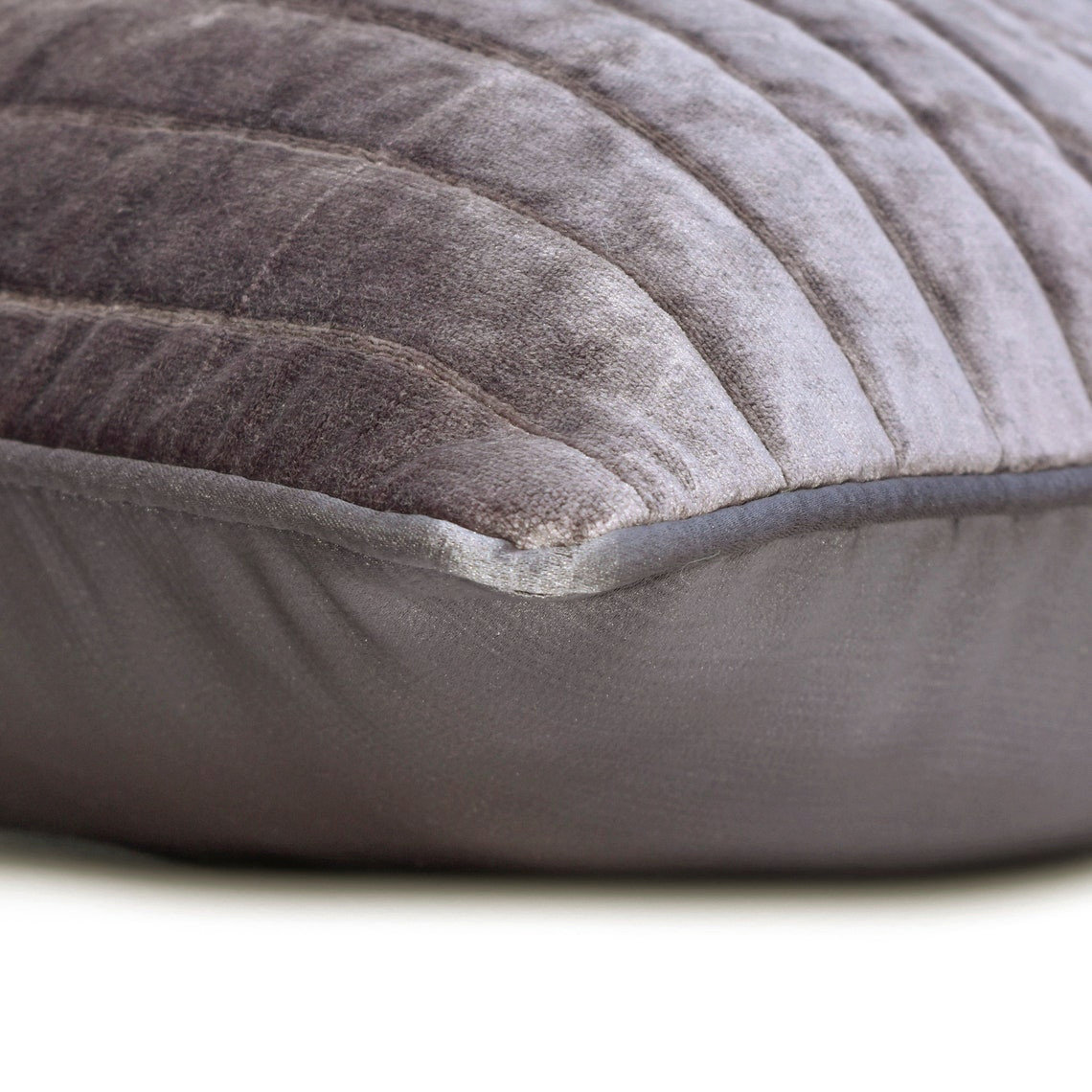 Violet Striped Patchwork & Quilted 24"x24" Throw Pillow Cover- Velvet ...