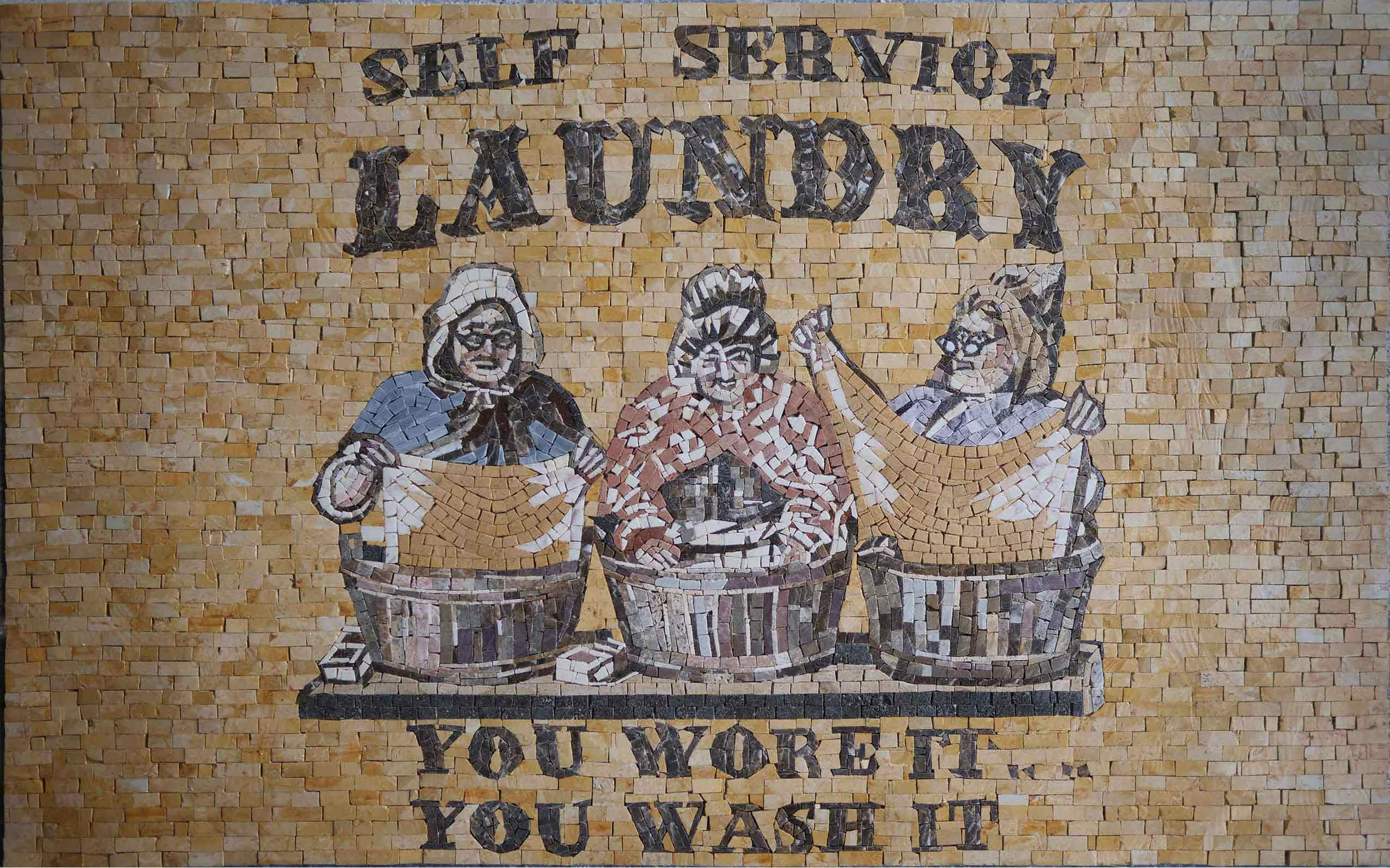 Self Service Laundry - Mosaic Artwork, 71" x 47" - Contemporary - Tile ...