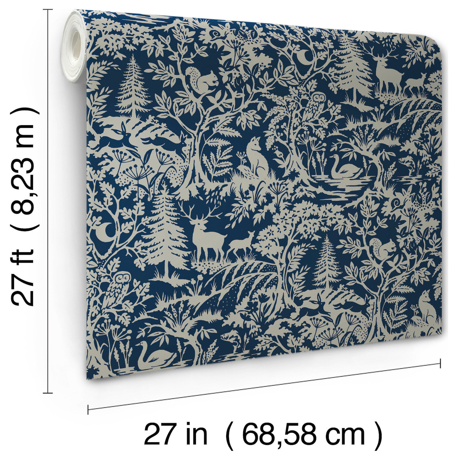 Alrick Navy Forest Venture Wallpaper, Swatch - Rustic - Wallpaper - by ...