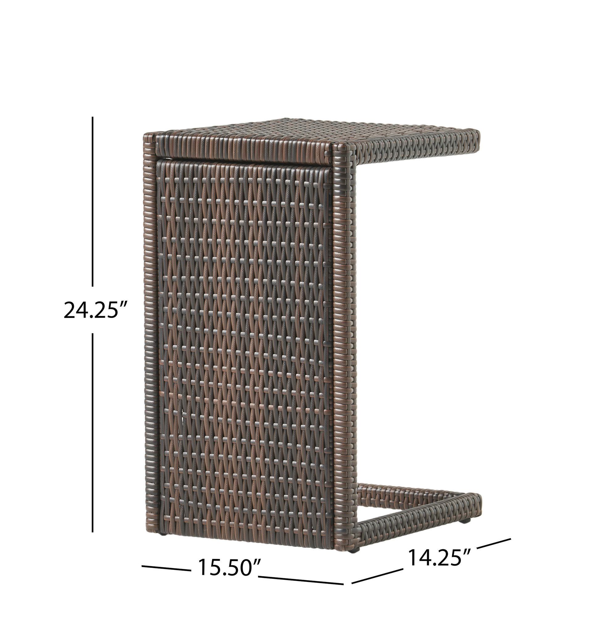 Forrest Outdoor Wicker C-Shaped Side Table, Single - Tropical - Outdoor Side Tables - by ...
