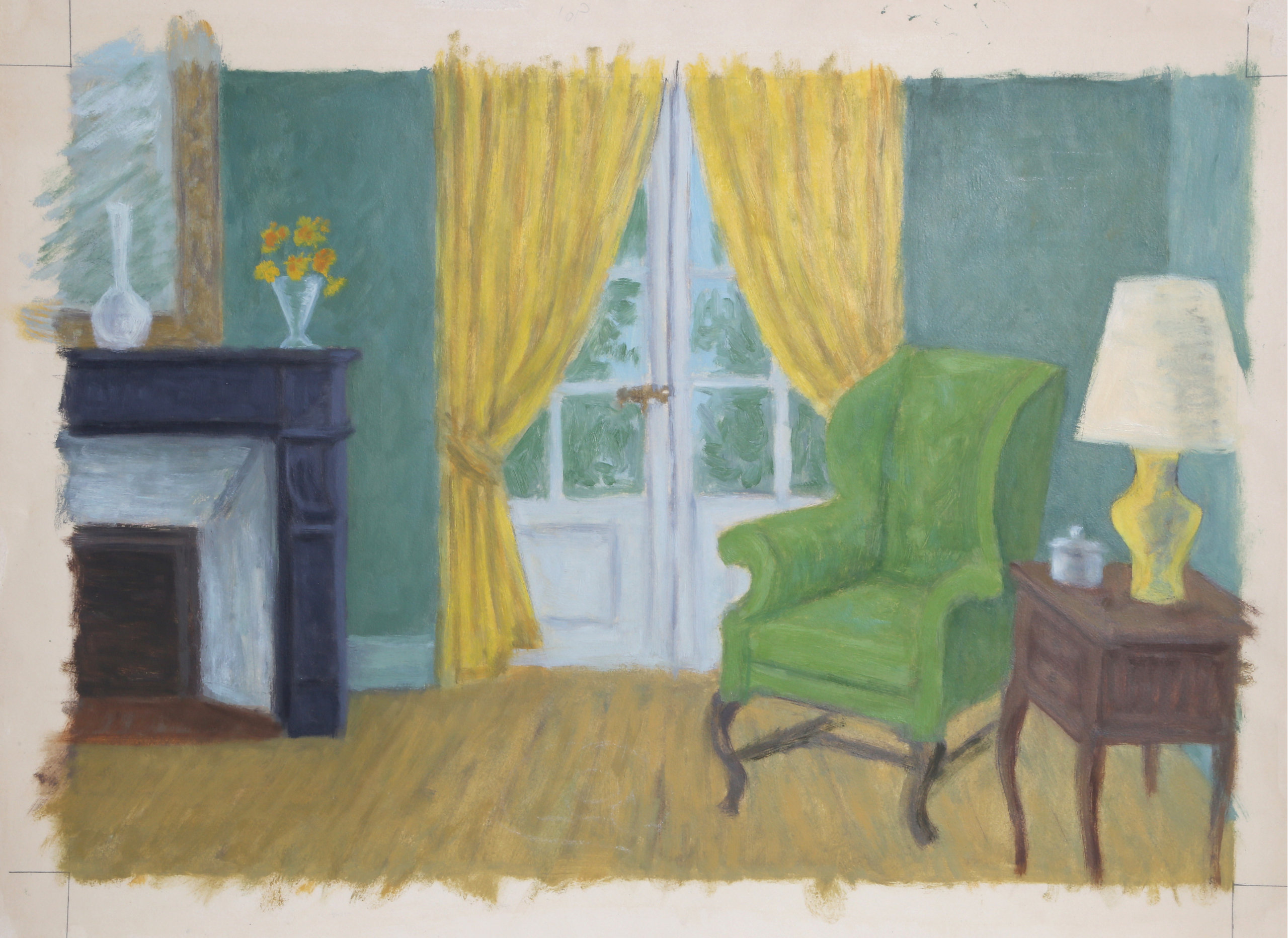 Living Room Interior 355, Laurent Marcel Salinas, 26x19.5 ...