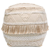 Pasargad Home Grand Canyon Premium Cotton Pouf, Beige - Scandinavian - Floor Pillows And Poufs ...