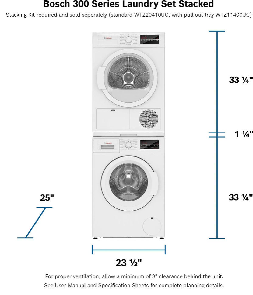 BOSCH 300 Series Compact Condensation Dryer - Modern - Dryers - by Park ...
