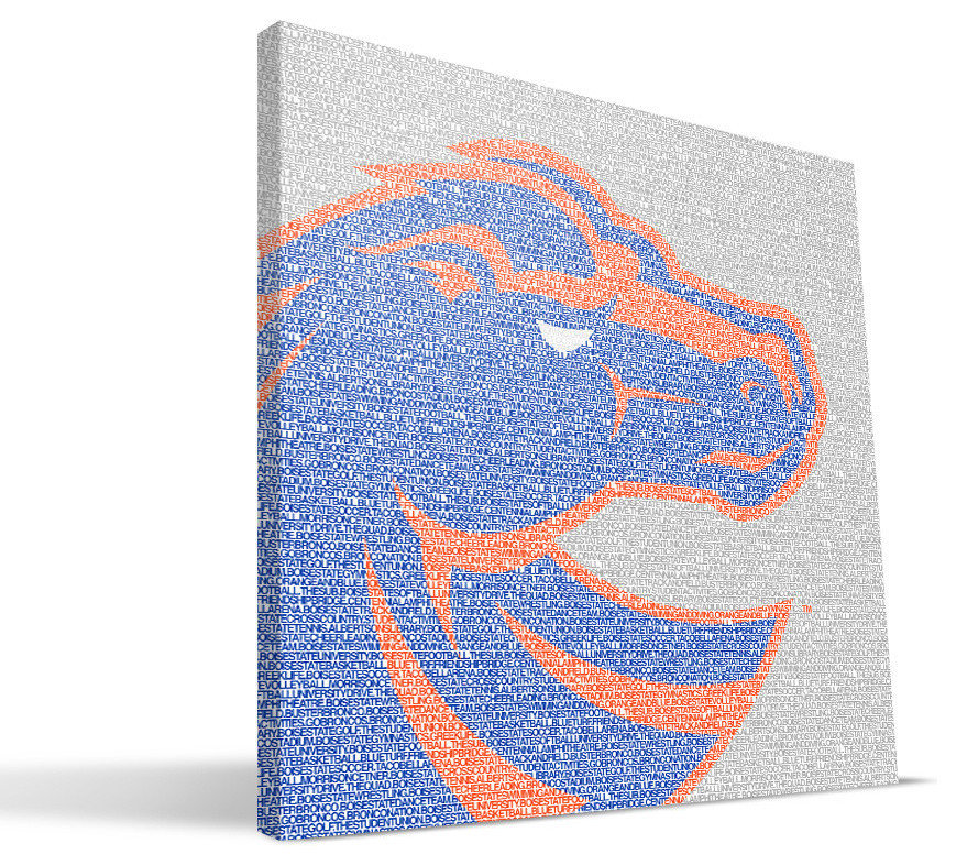 Boise State University Broncos Typo Canvas Print, 16"x16 ...