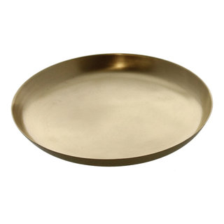 Round Gold Metal Serving Tray - Contemporary - Serving Trays - by ...