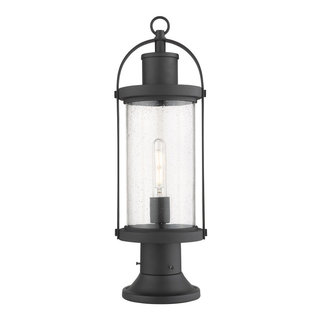 1 Light Outdoor Pier Mount Lantern in Period Inspired Style - 7.5 ...