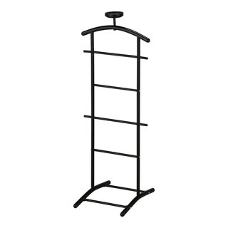 Owings Clothes Organizer Rack, Suit Valet Stand, Black Metal - Modern ...