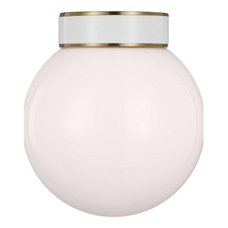 Monroe One Light Flush Mount in Burnished Brass - Contemporary - Flush ...