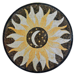 Marble Moon Mosaic, Celia Brown, 24" x24" - Traditional - Tile Murals ...