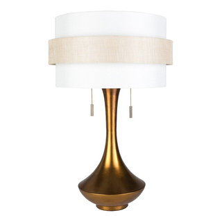 Selma Portable Lamp by Surya, Gilded Finial - Transitional - Table ...
