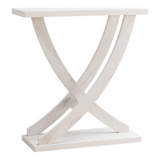 Benzara BM279756 Modern Console Sofa Side Table, Curved Legs, Wood ...