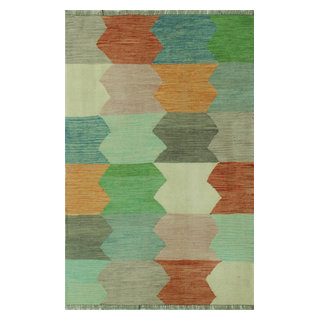 Winchester Kilim Sana Ivory/Rust Rug, 3'2x4'11, 3'2x4'11 - Contemporary ...