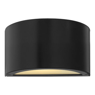 Outdoor Luna Small Wall Mount, Satin Black - Modern - Outdoor Wall ...