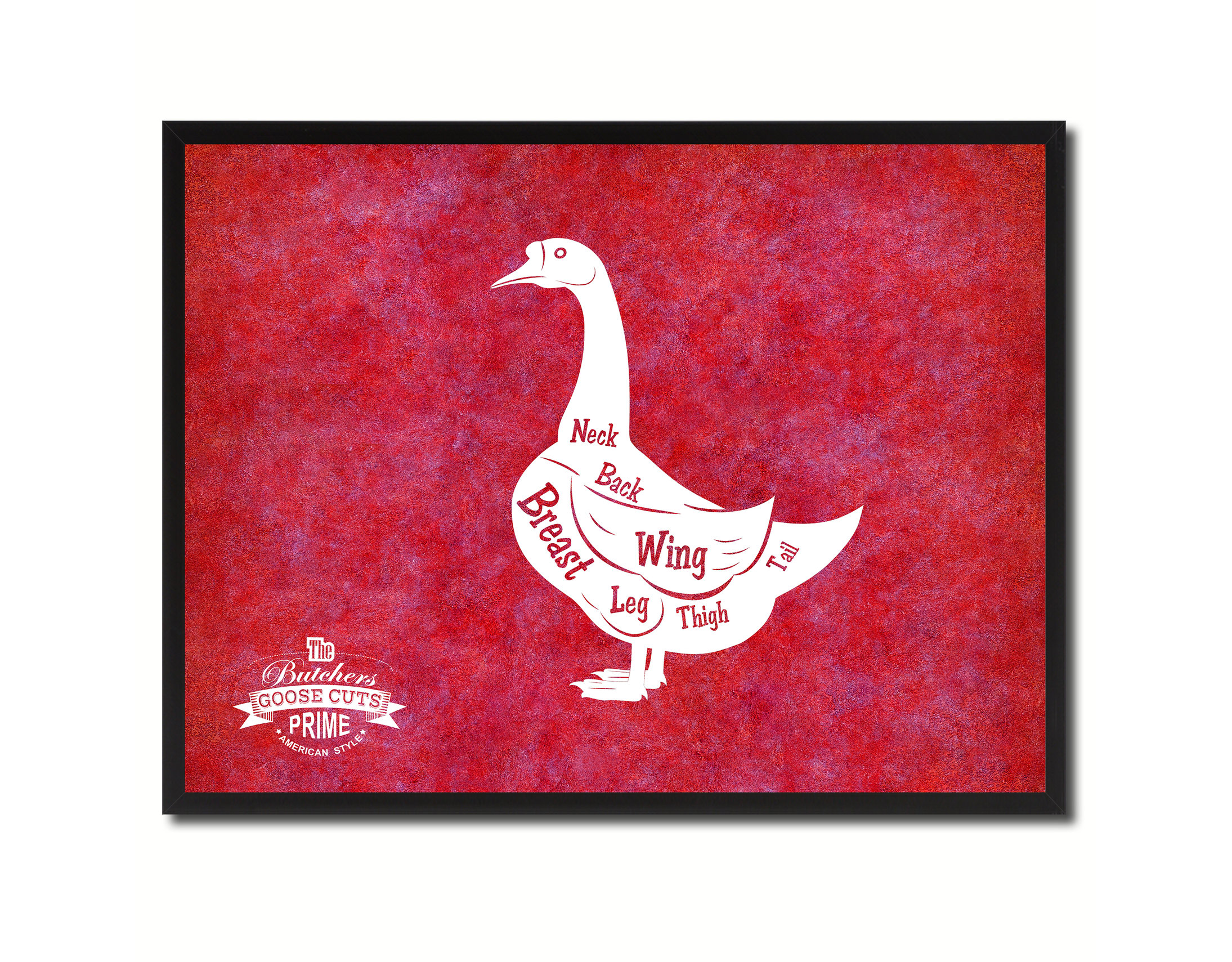 Goose Meat Cuts Butchers Chart Print on Canvas with Picture Frame, 28 ...