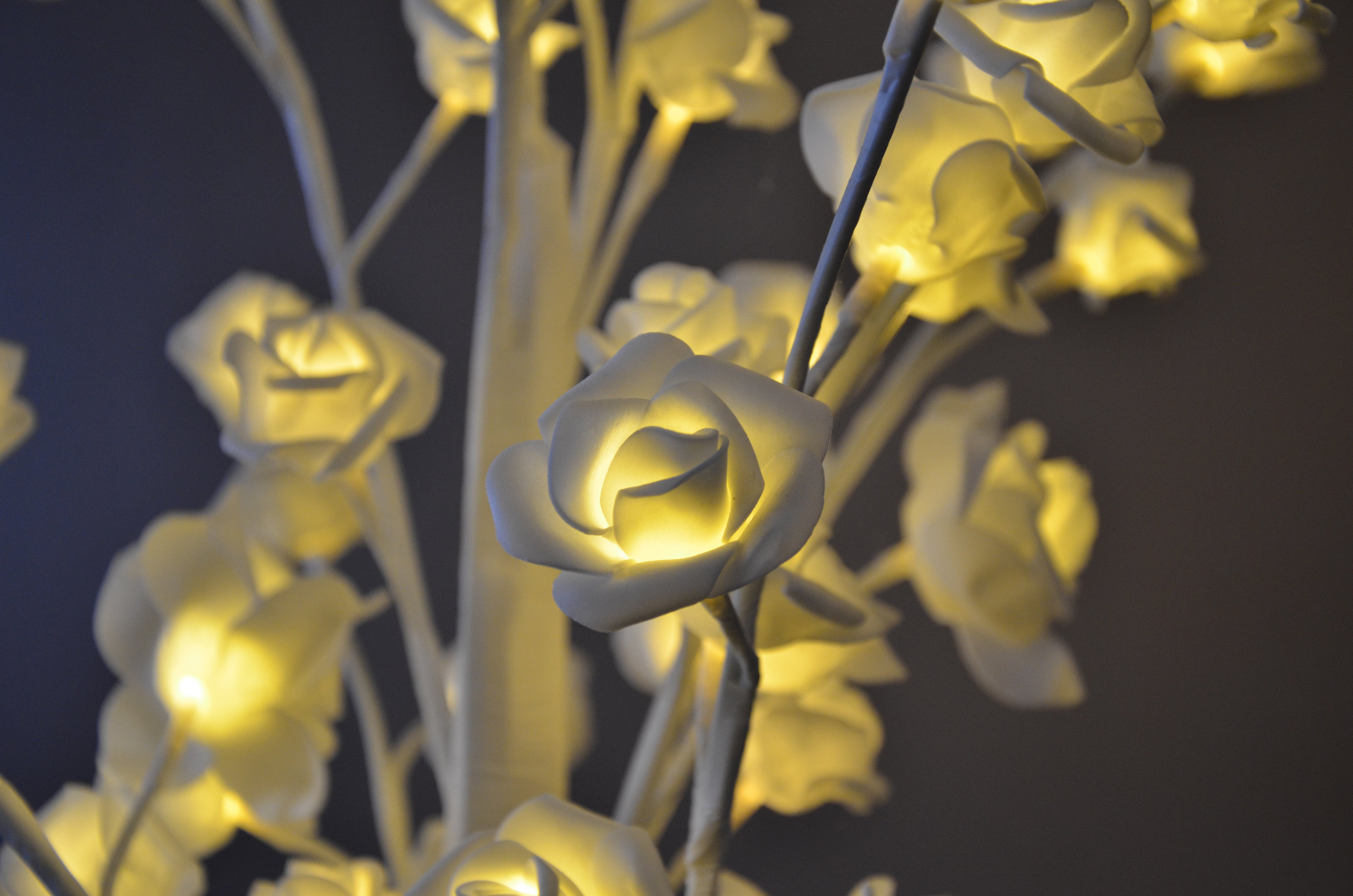 Pre-Lit Rose Lighted Tree - Contemporary - Artificial Flower ...