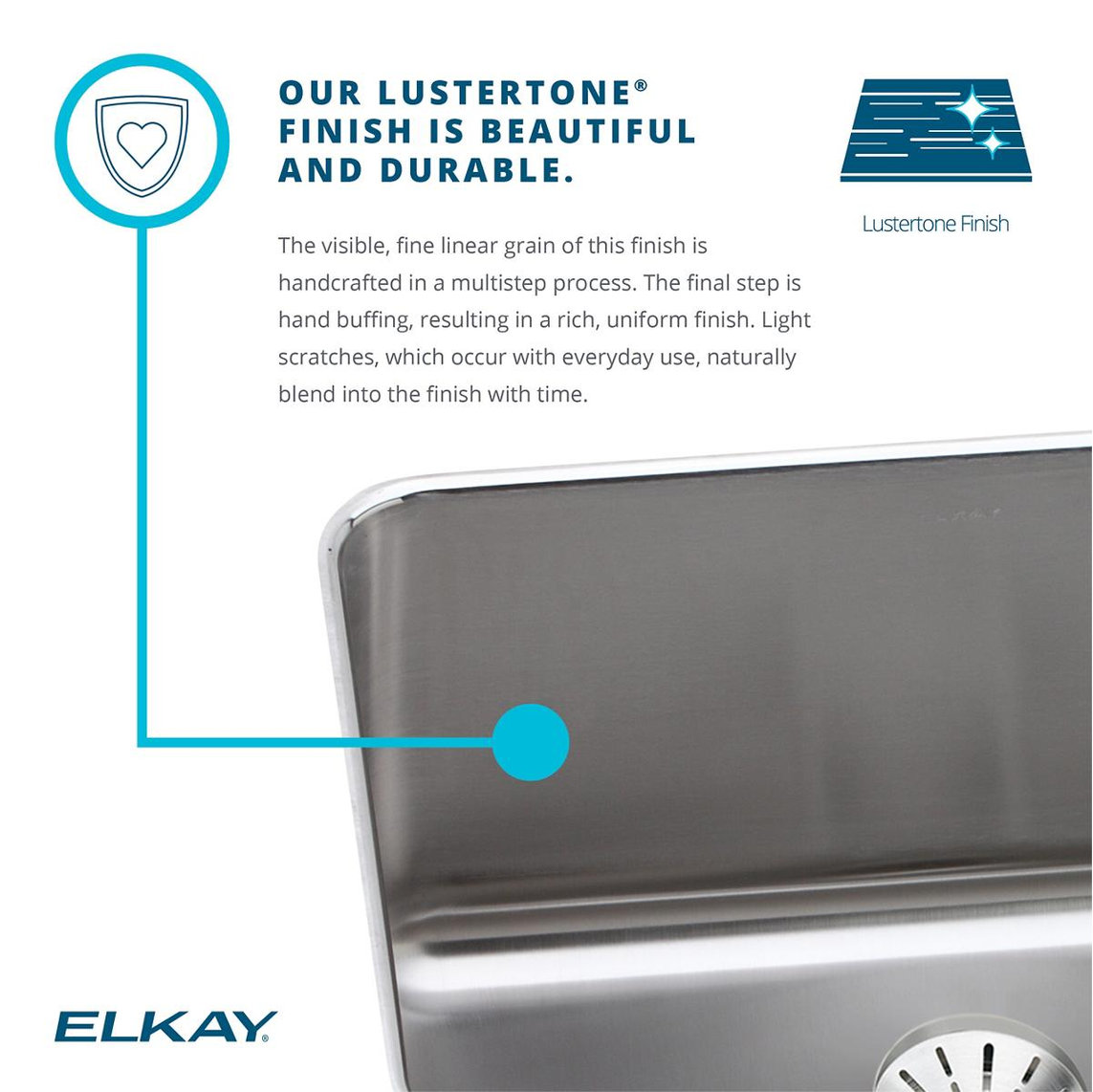 Elkay Lustertone Stainless Steel Equal Double Bowl ADA Sink with ...