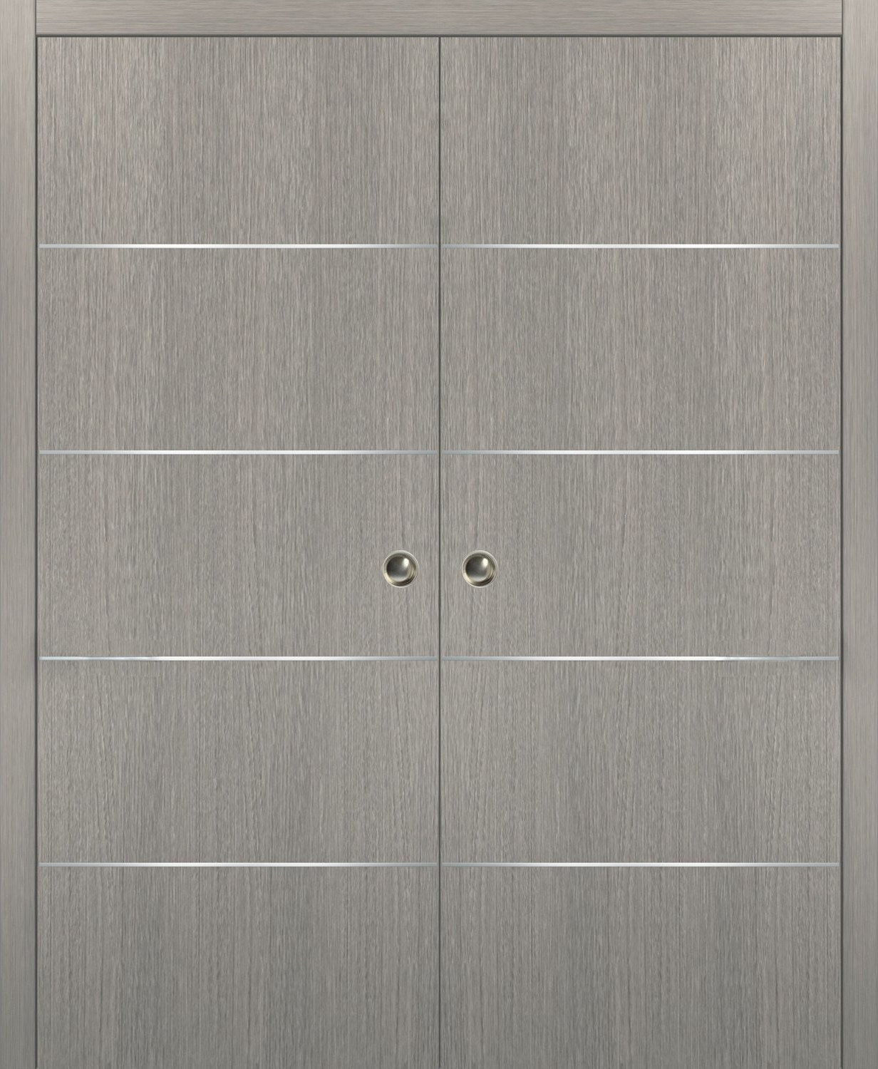 Double Pocket Doors | Planum 0020 Grey Oak | Solid Wood Closet, sample ...