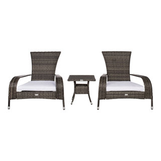 Safavieh Outdoor Edna 3 Piece Lounge Set, #N/A - Tropical - Outdoor ...