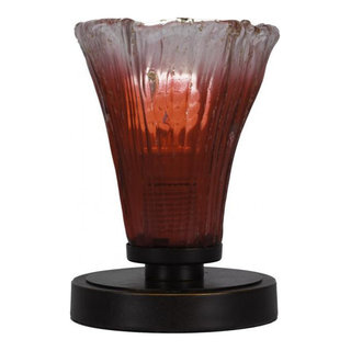 Luna Accent Table Lamp, 5.5" Fluted Raspberry Crystal Glass ...