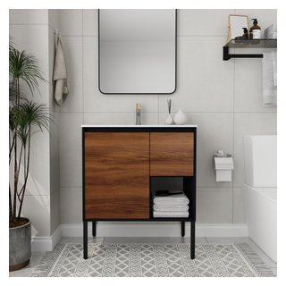 BNK Freestanding Bathroom Vanity Gel Sink, with Soft Close Door, 30x18 ...
