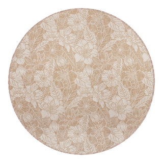 Carmel Botanical Indoor/Outdoor Rug, 7'10" Round - Tropical - Outdoor ...