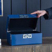 A&B Home Modern Blue Decorative Boxes With Silver Accent Set Of 2 ...