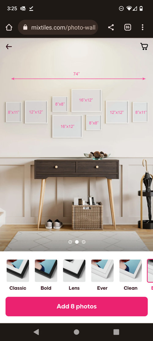 Large gallery wall behind computer desk