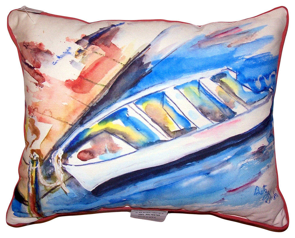 Rowboat at Dock Large Indoor/Outdoor Pillow 16x20, 16 inches x 20 ...