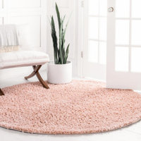 Rug Unique Loom Davos Shag Dusty Rose Round 3' 3 x 3' 3 - Contemporary ...
