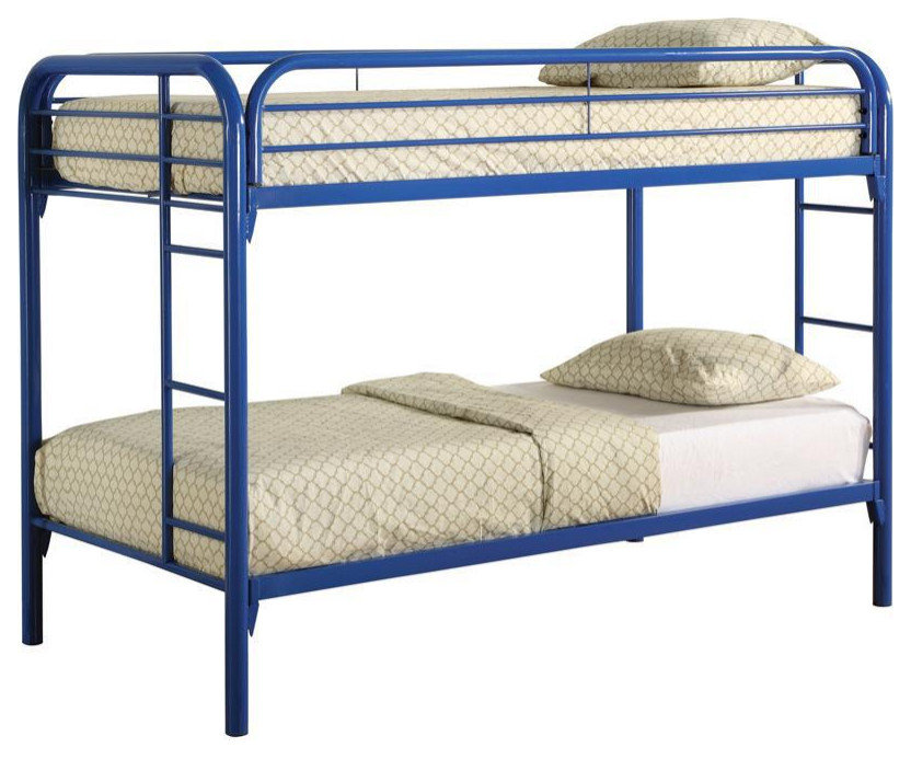 Morgan Twin Over Twin Bunk Bed Blue - Contemporary - Outdoor Cushions ...