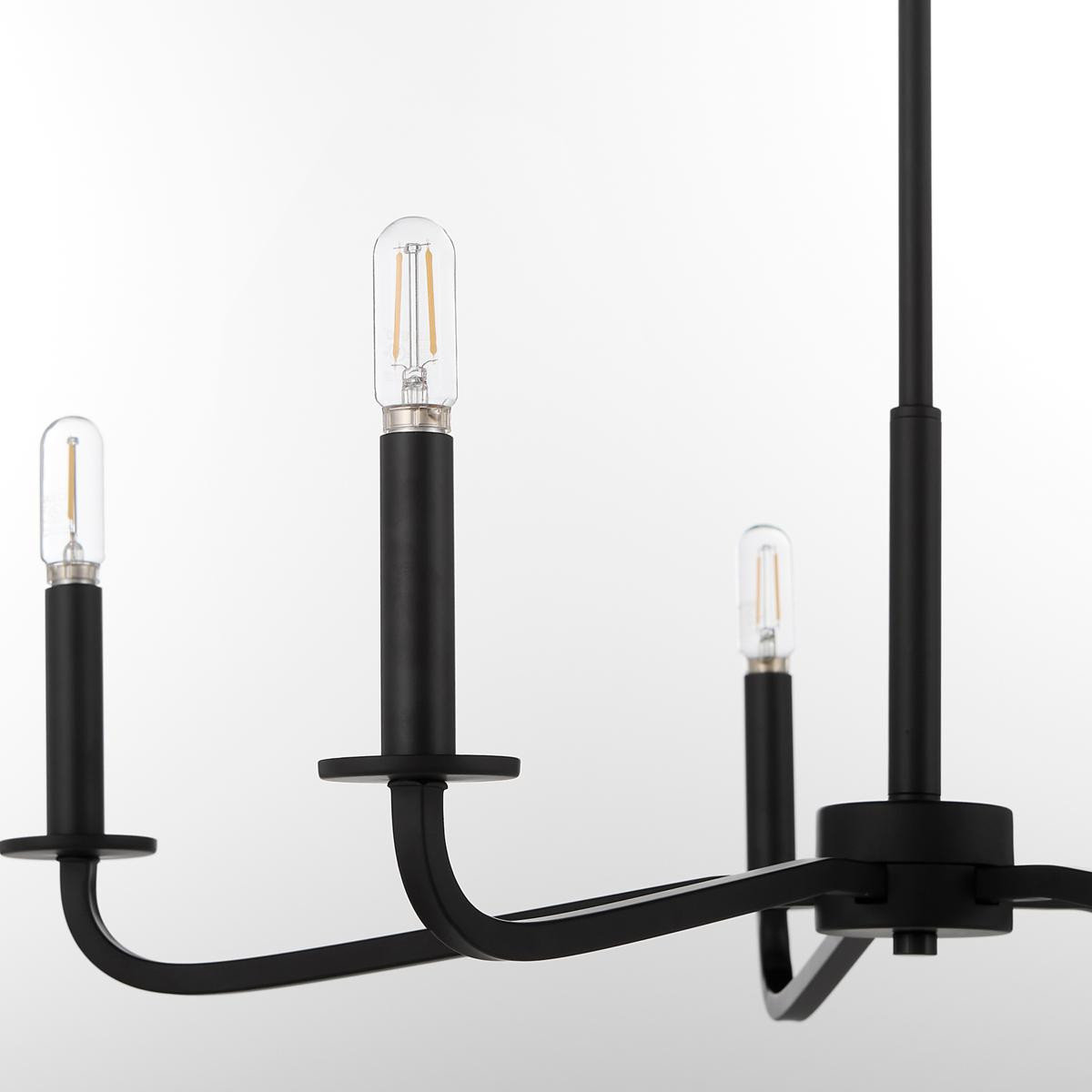 Rutherford 5 Light Chandelier, Matte Black - Transitional - Chandeliers ...