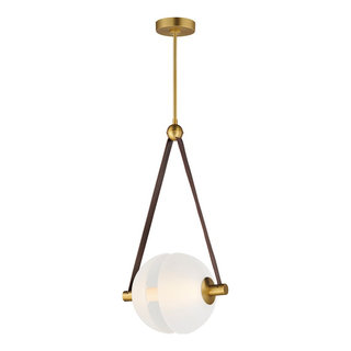 ET2 Lighting Dispatch 1-Light 17" LED Pendant, Brass/Frosted, E24088 ...