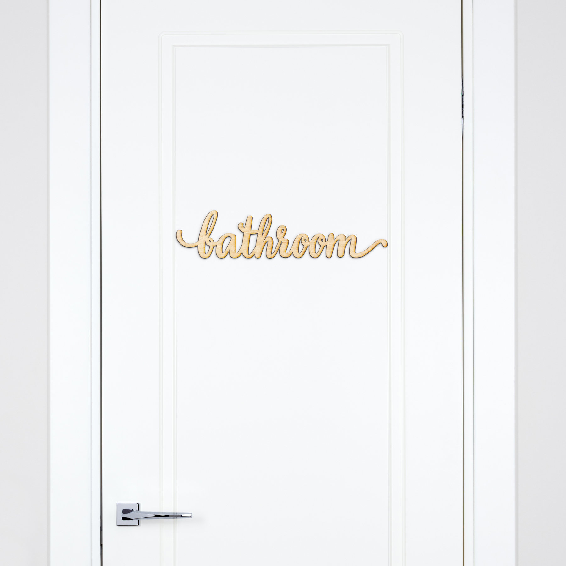 Bathroom Script Wood Word Wall Art Sign, 24" Wide X 6" Tall ...