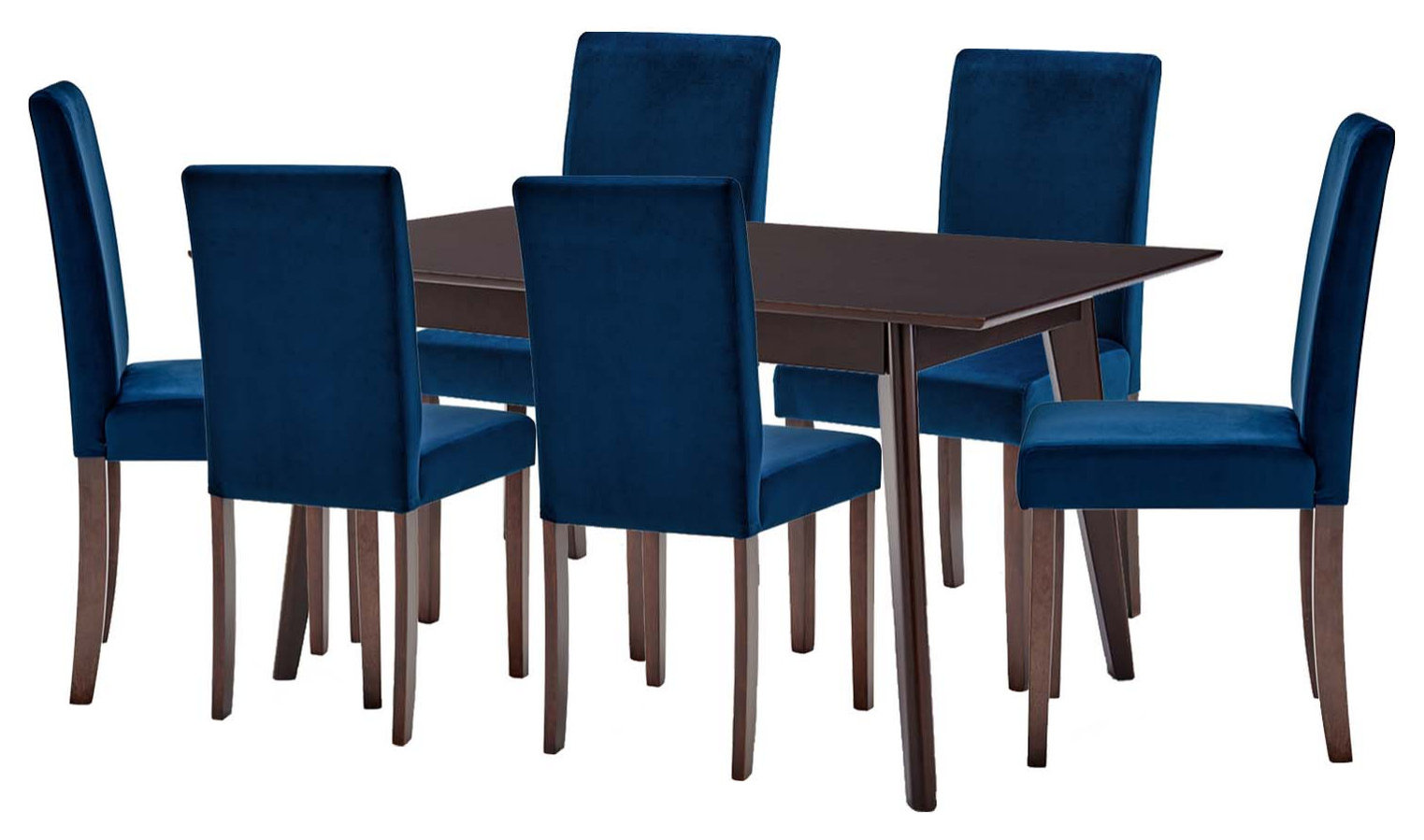 Side Dining Chair and Table Set, Velvet, Drak Brown Green, Modern, Cafe ...